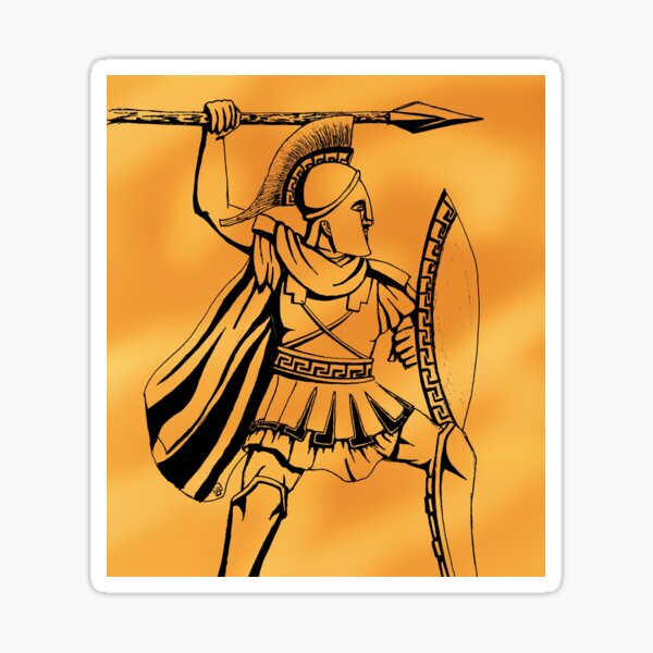 "Warrior of Sparta" Sticker by GutsnGoreART | Redbubble