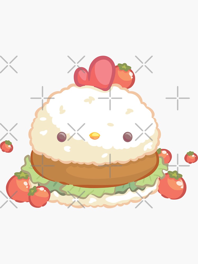 "Chicken Rice Burger" Sticker for Sale by cSprinkleArt | Redbubble