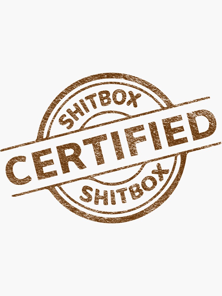 "Certified Shitbox vintage " Sticker for Sale by AlexoxoStudio | Redbubble