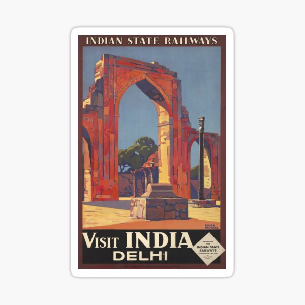 "Vintage India Delhi" Sticker for Sale by Vintage-Travler | Redbubble