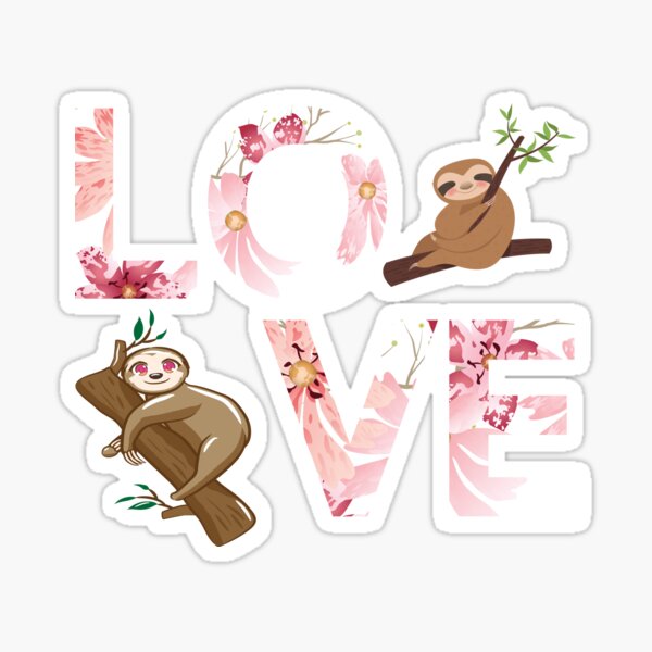 "Sloth LOVE" Sticker for Sale by der-faun | Redbubble