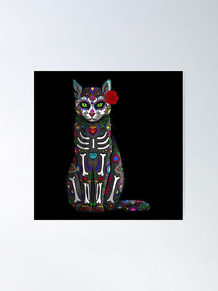 Póster for Sale con la obra «Cat dia de los muertos day of the dead El ...