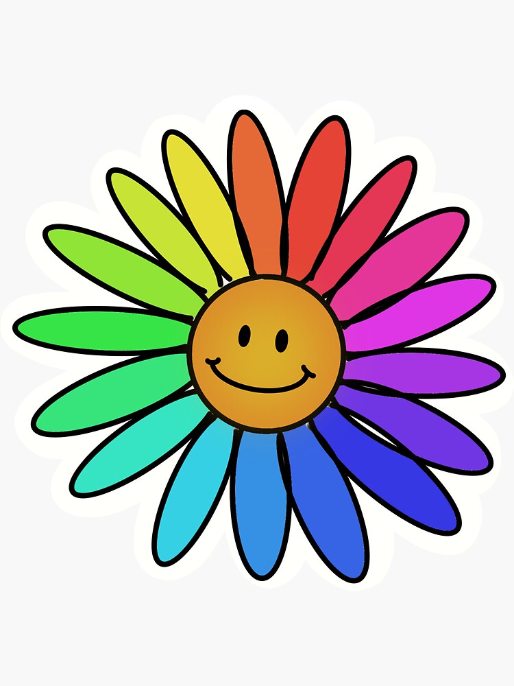 "Rainbow flower" Sticker by FlyingSprinkles | Redbubble