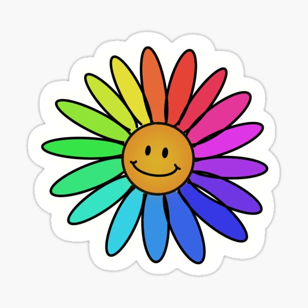 "Rainbow flower" Sticker by FlyingSprinkles | Redbubble