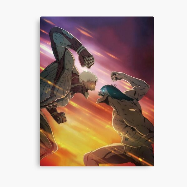 "Eren and Reiner Titan Forms - Attack on Titan" Canvas Print by Kurama ...