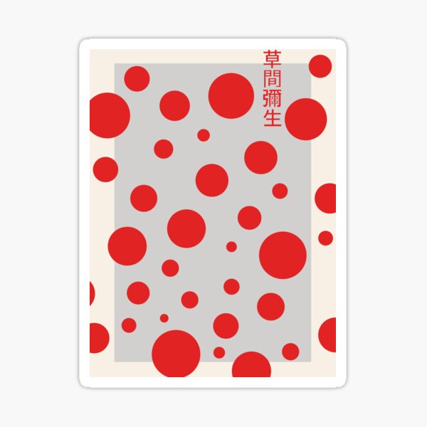 "Yayoi Kusama Red Dots" Sticker for Sale by VanillaArt | Redbubble