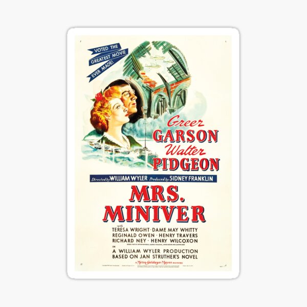 "Mrs Minever Movie Poster" Sticker for Sale by Jools-57 | Redbubble
