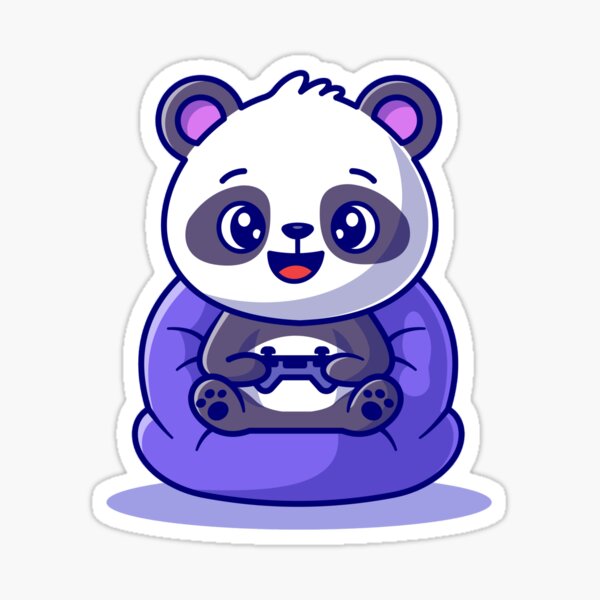 "Cute Panda Gamer" Sticker by iamwowie | Redbubble