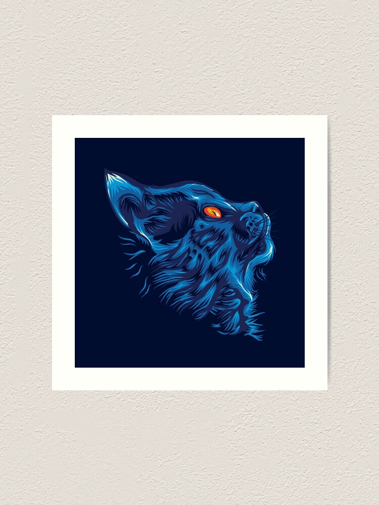 "Blue Cat Logo" Art Print for Sale by GOOGShops | Redbubble