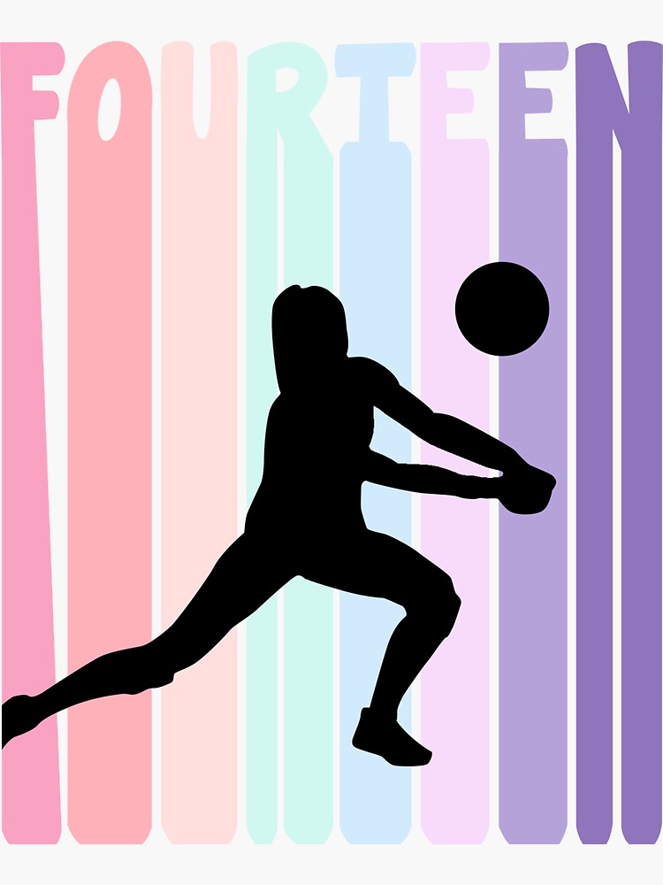 "Volleyball 14th Birthday Girl 14 Years Old" Sticker for Sale by ...