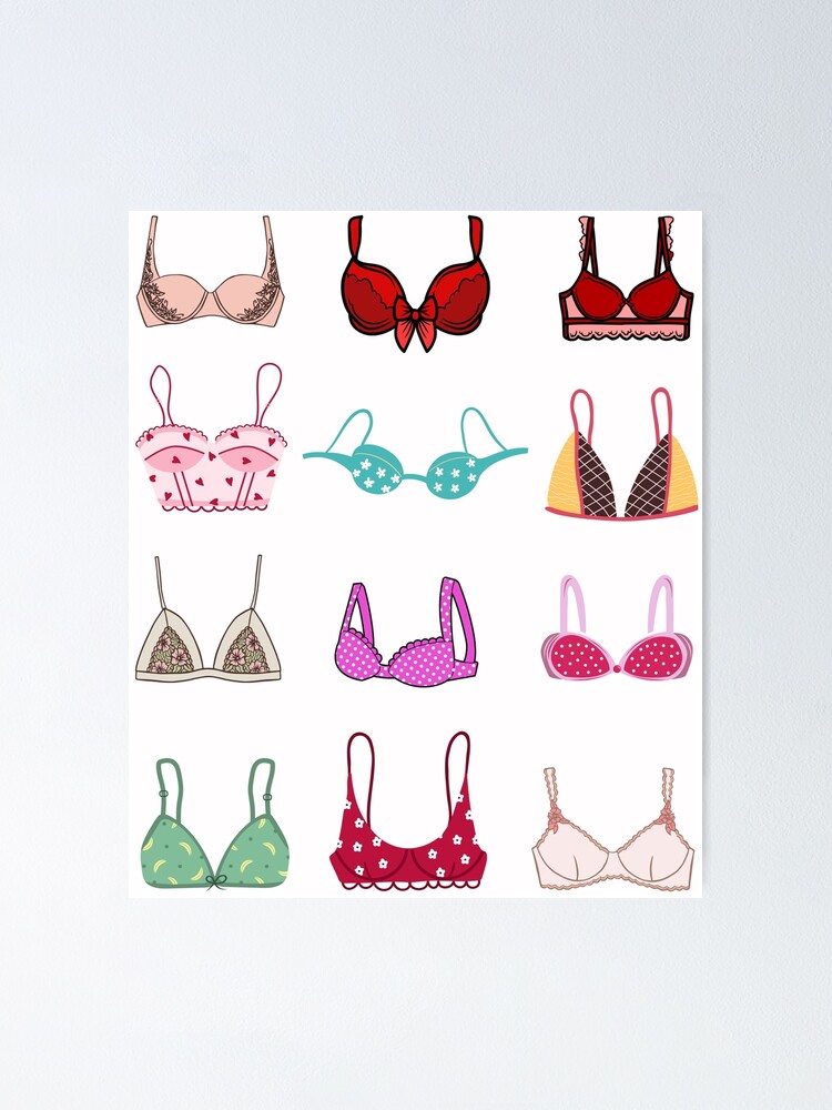 "Bra sticker pack " Poster by SkiniB | Redbubble