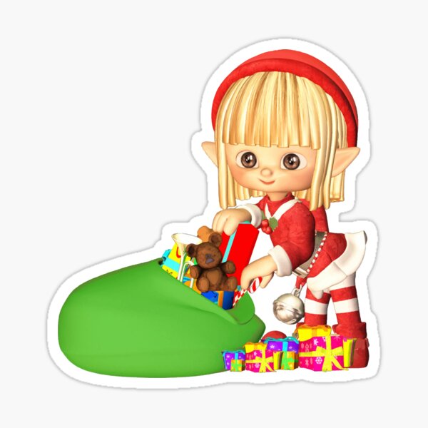 "Santa's Little Elf" Sticker for Sale by FrankieCat | Redbubble