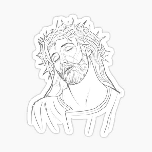 "Christmas with my superhero - jesus scratch ART" Sticker by Viral4ART ...