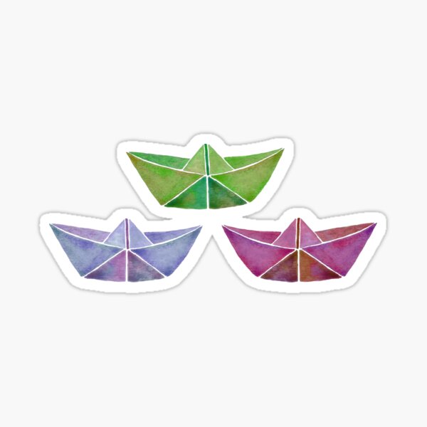 "Paper boats 3x4" Sticker for Sale by terramaia | Redbubble