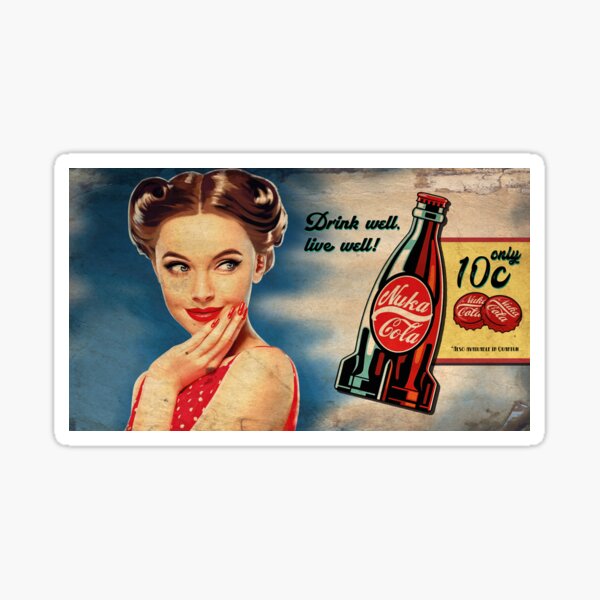 "Pinup girl with Nuka Cola poster" Sticker for Sale by MichelMilde ...