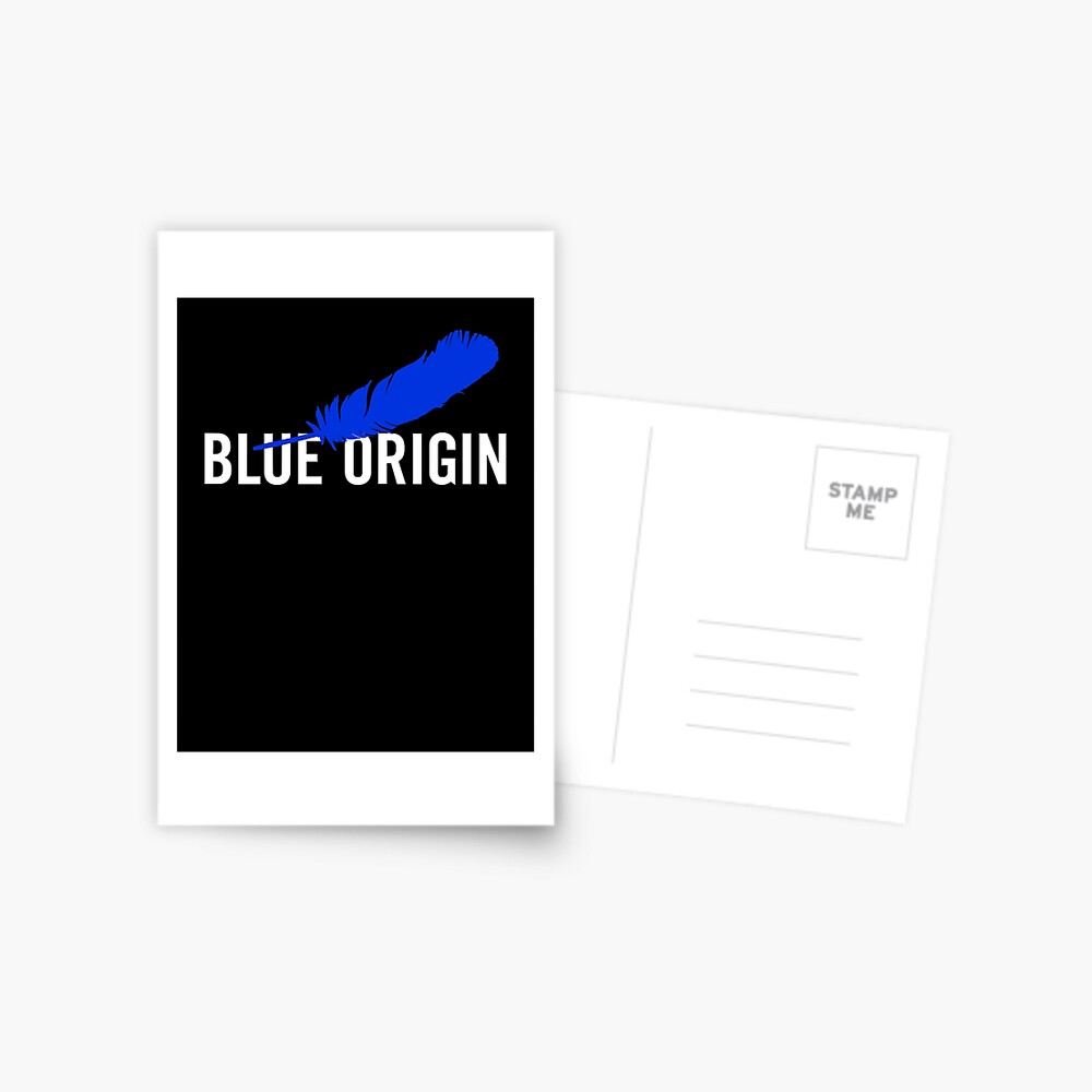 "Blue Origin Logo - Blue And White" Postcard by VICTORIANDREA | Redbubble