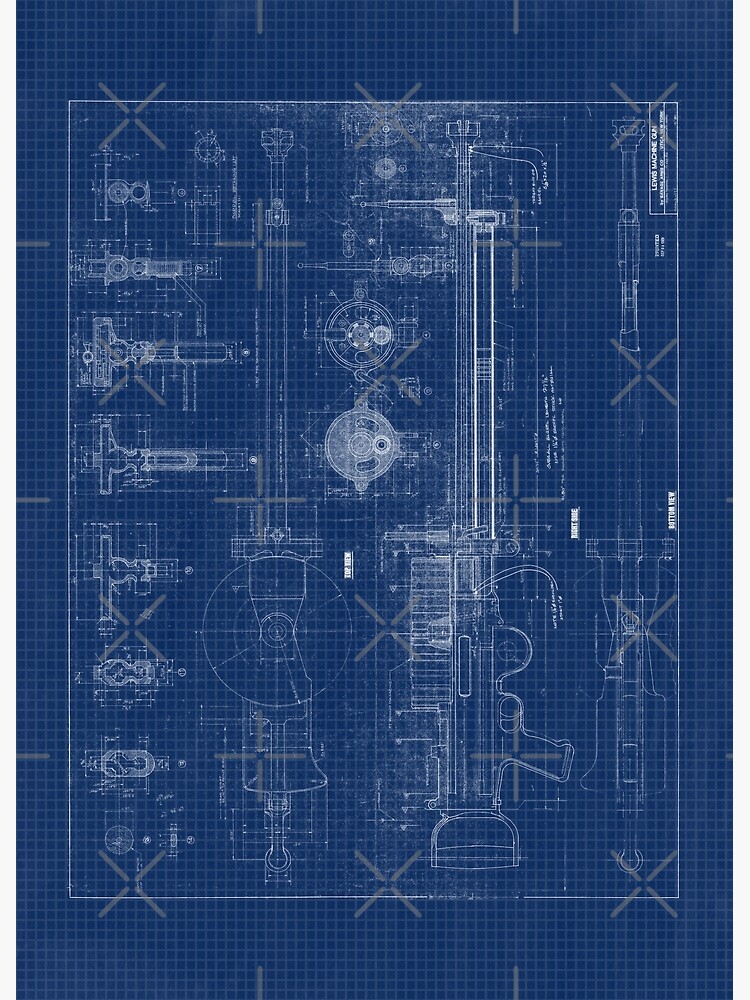 "Lewis machine gun Full Blueprint" Poster for Sale by FunkyPrints7 ...