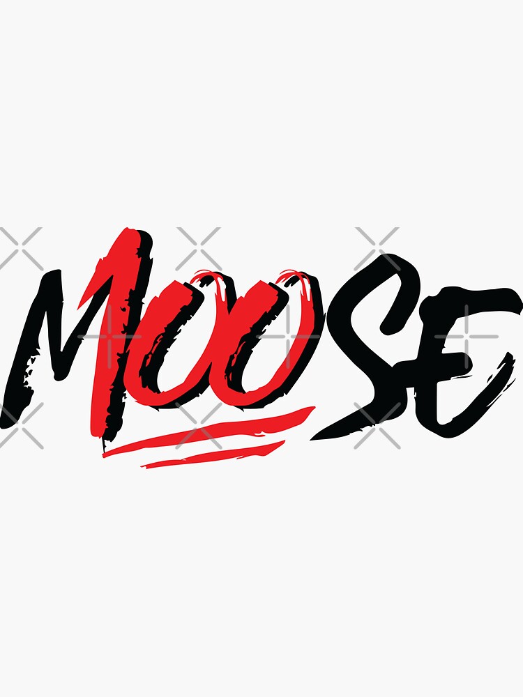 "Funny Gaming Tee Moose Text Grunge Texture" Sticker for Sale by ...