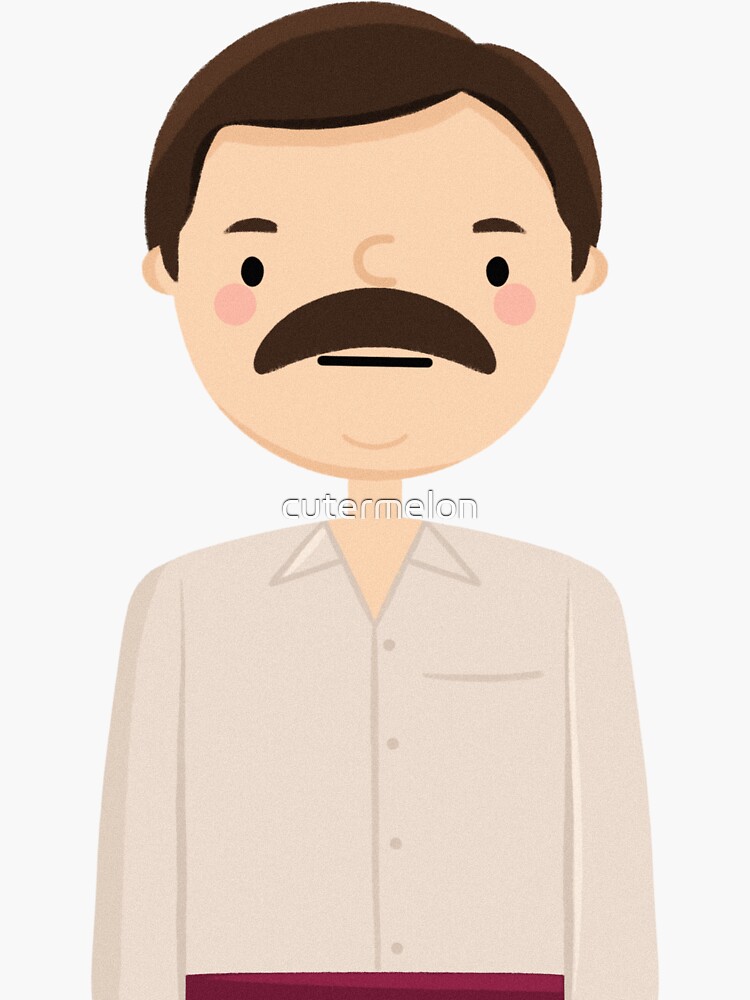 "Parks and Rec Ron Swanson Pirate" Sticker for Sale by cutermelon ...