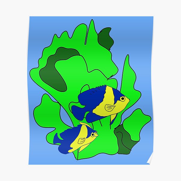 "Coral and Venustas Angel Fish" Poster for Sale by kimritter | Redbubble
