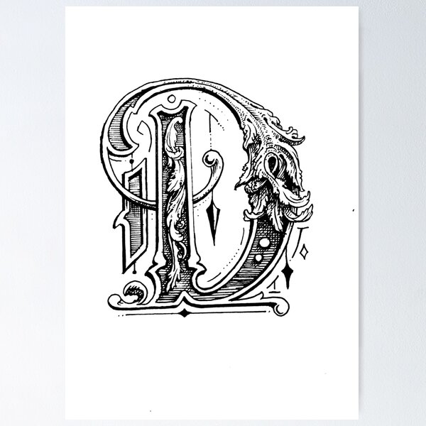 "Ornamental letter D" Poster for Sale by Cretalyst | Redbubble