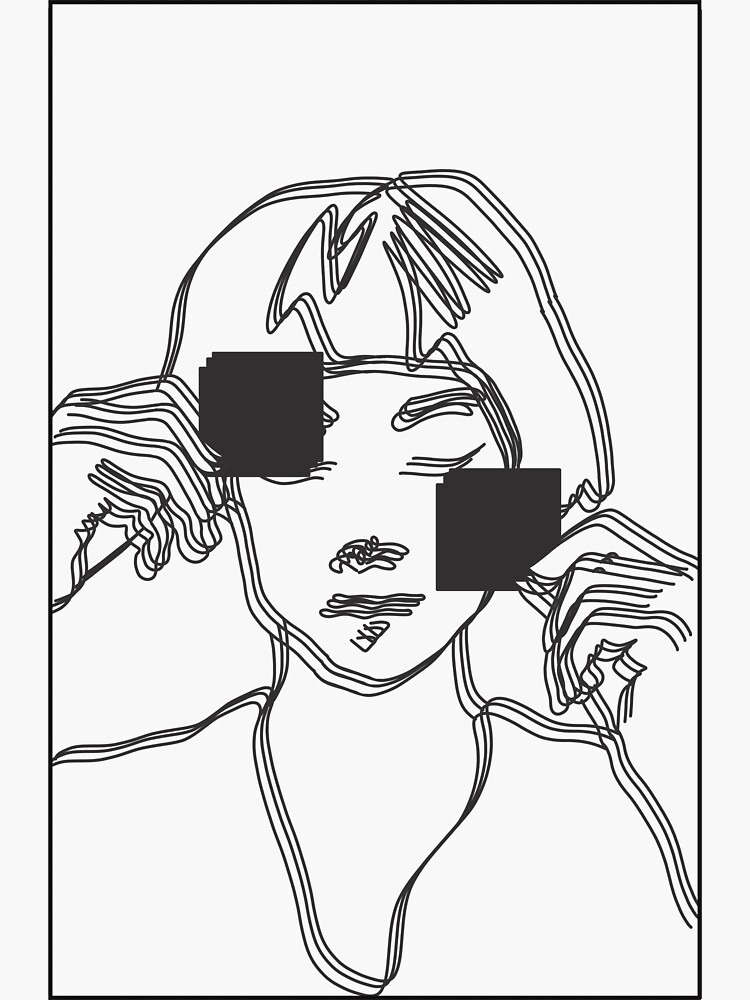 "Distorted Line Art" Sticker for Sale by DistortedLife | Redbubble