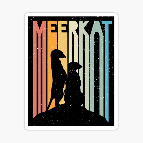 "Meerkat Mongoose Kalahari Vintage Sunset Safari Africa" Sticker for ...
