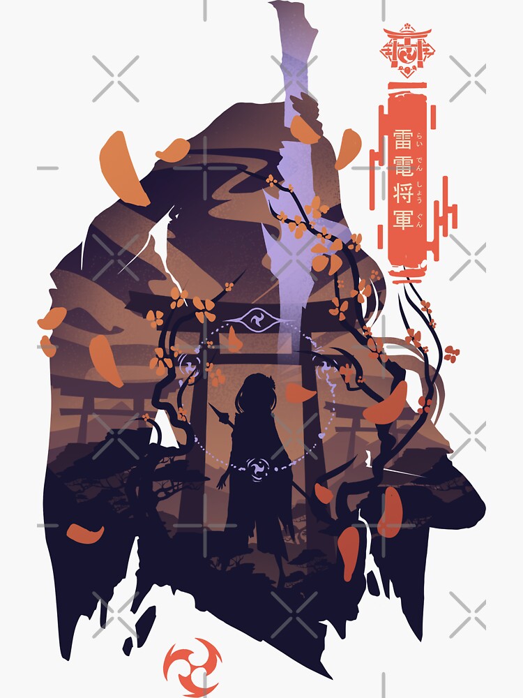 "Raiden Shogun - Genshin Impact" Sticker for Sale by mustbewhy | Redbubble