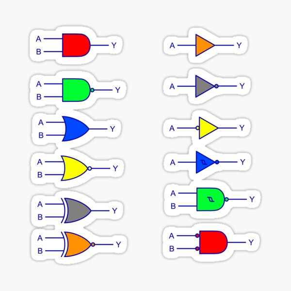 "Colorful logic gates- digital electronics" Sticker for Sale by ...