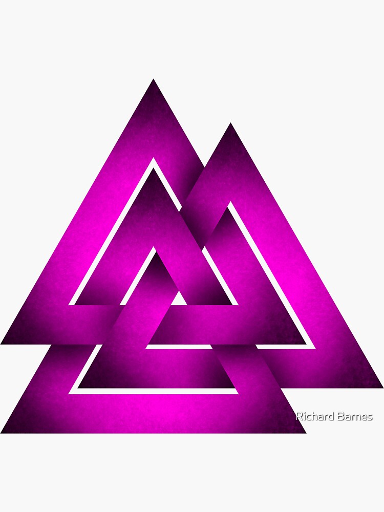 "Norse Odin's Valknut - Pink" Sticker for Sale by NaumaddicArts | Redbubble