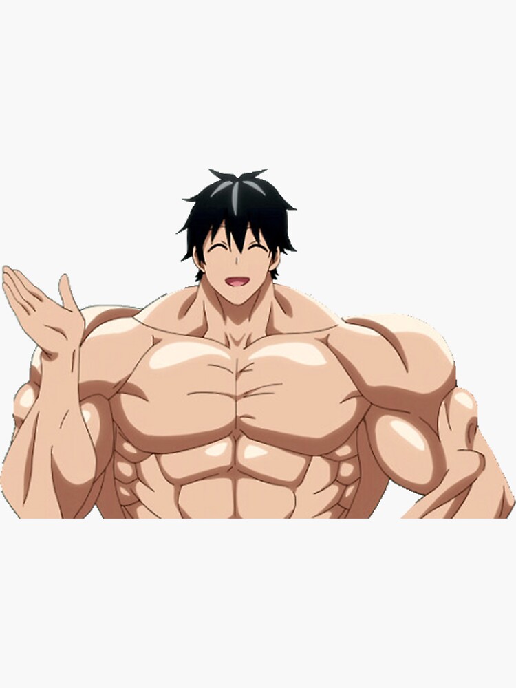 "Buff Anime Guy (Machio Naruzo)" Sticker for Sale by kawaiicrossing ...