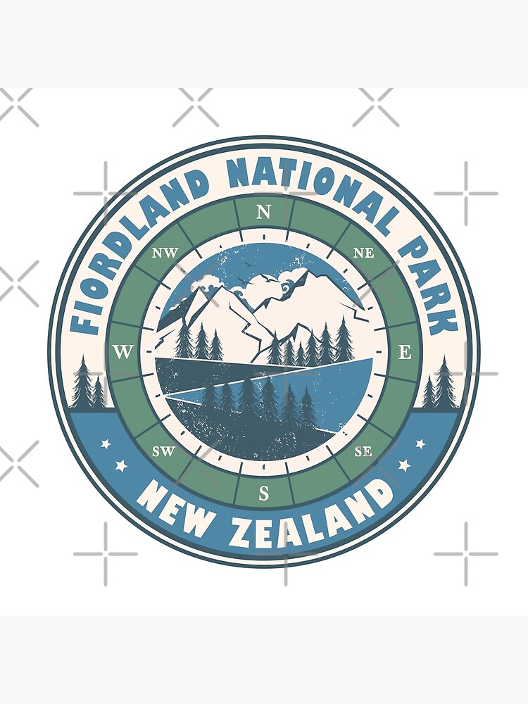 "Fiordland National Park New Zealand Vintage Hiking Design" Poster by ...