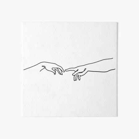 "black and white line drawing of Michelangelo of "The creation of Adam ...