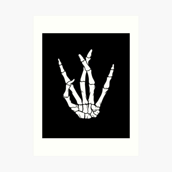 "Westside Hip Hop Skeleton Hand Sign" Art Print by JustLivinLife ...