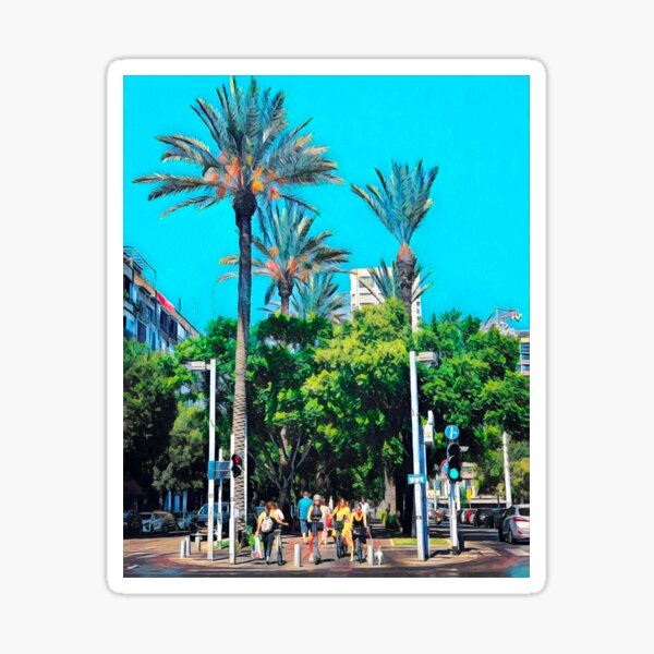 "Tel Aviv City" Sticker for Sale by Sofia-Draws | Redbubble