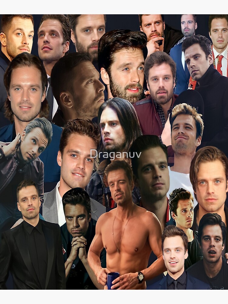"Sebastian Stan photo collage" Sticker for Sale by Draganuv | Redbubble