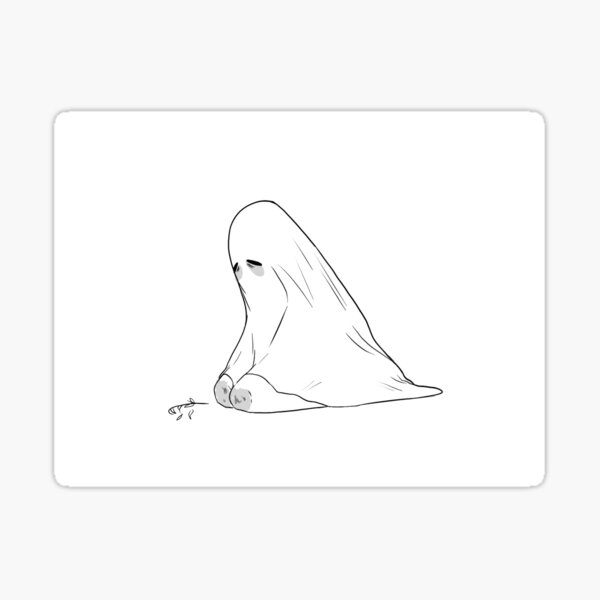 "sad ghost " Sticker for Sale by OkamiStore | Redbubble