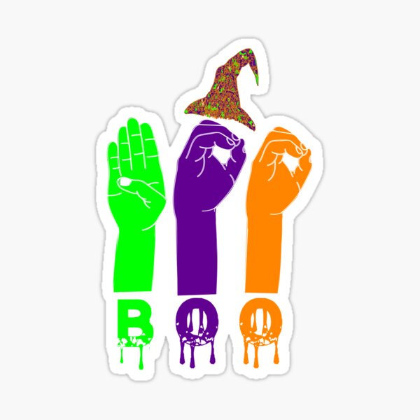 "Boo Hands American Sign Language Pride " Sticker for Sale by Bogbog ...
