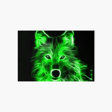 "An amazing neon green wolf on a black background" Art Board Print for ...