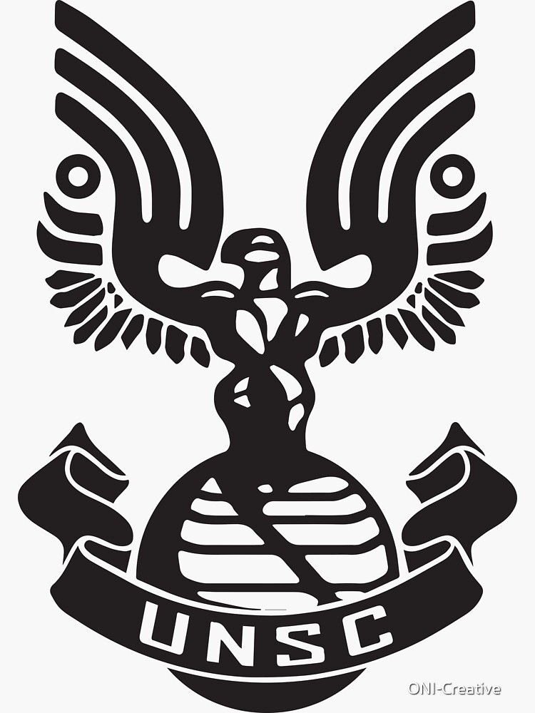 "UNSC Emblem - Black" Sticker for Sale by ONI-Creative | Redbubble