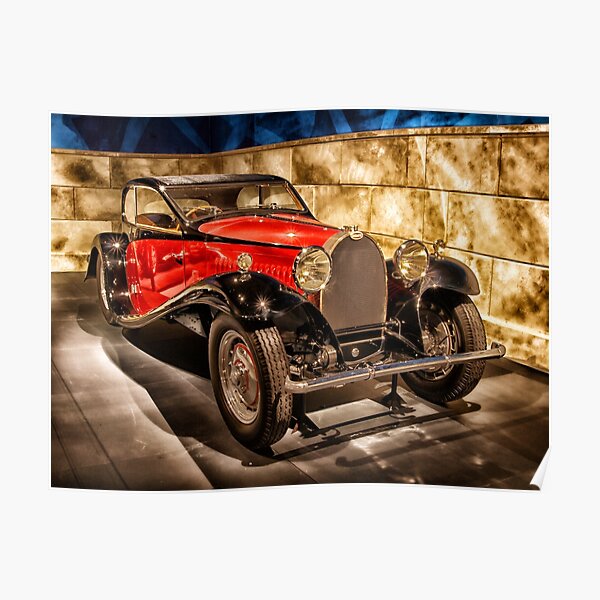 "Classic Vintage Red Bugatti Car Design" Poster by JoieDesigns | Redbubble