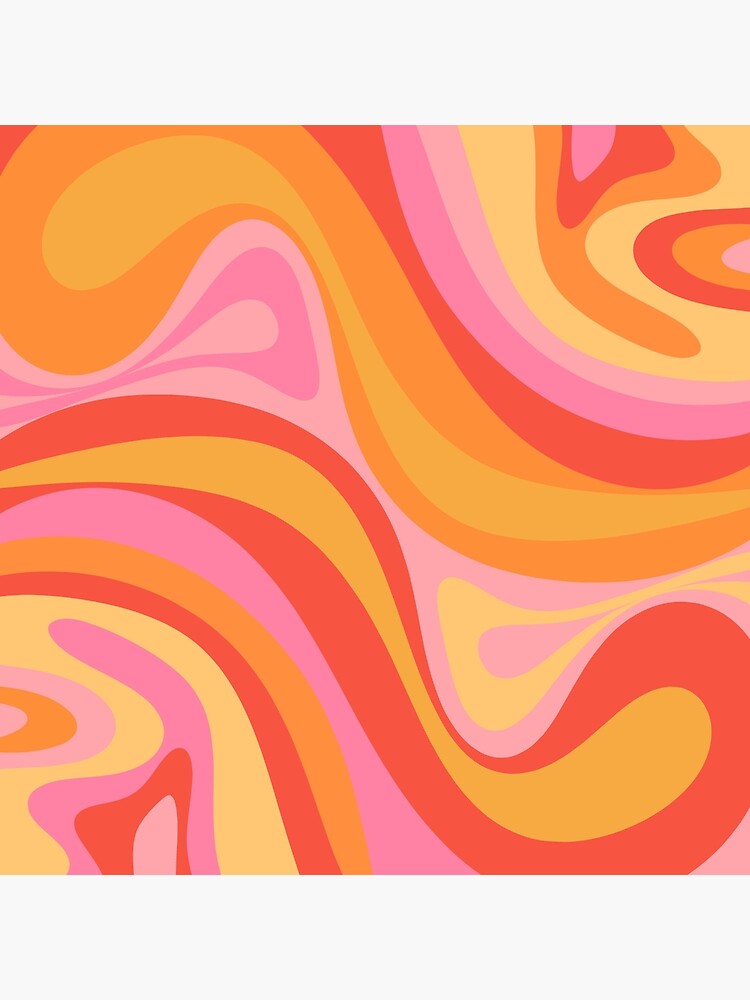 "New Groove Retro Swirl Abstract Pattern Pink Orange Yellow" Art Board ...