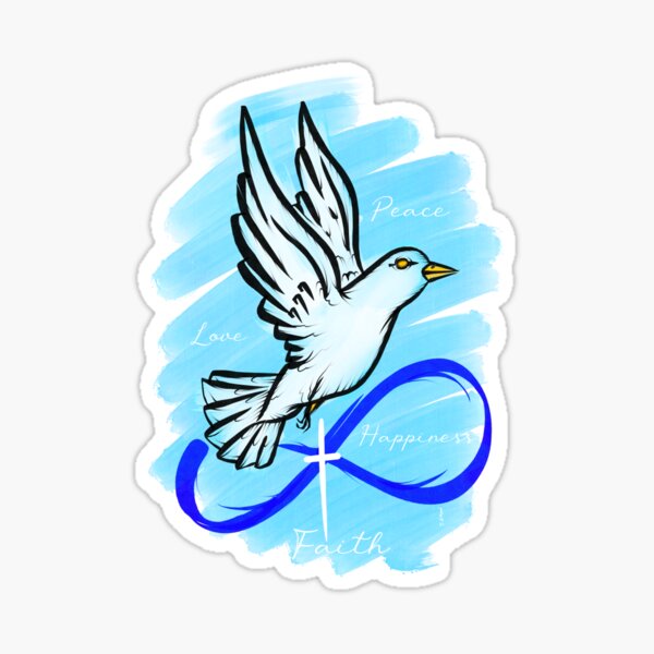 "Dove with infinity symbol and cross" Sticker for Sale by Chillateez ...