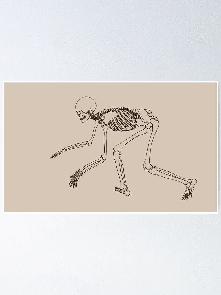 "Sneaky Skeleton | Scary Crawling Skeleton | Bone person" Poster by ...