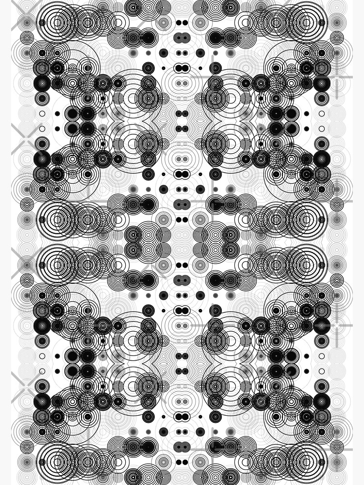 "Concentric Circles Dots Mirrored Digital Art Repeating Motif Pattern ...