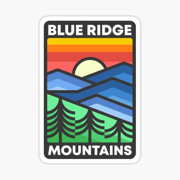"Blue Ridge Mountains Flat Art" Sticker for Sale by WhimzyArts | Redbubble