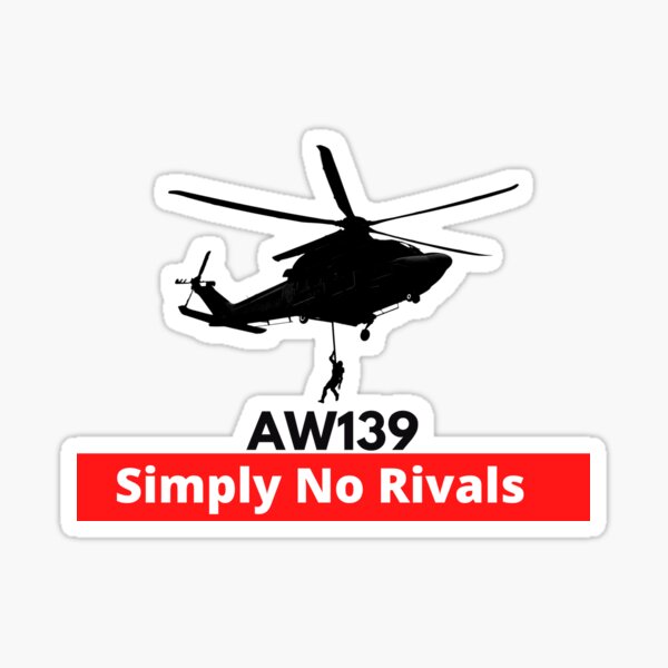 "AW139 Tees and Merchandise" Sticker for Sale by AeroPlanet247 | Redbubble