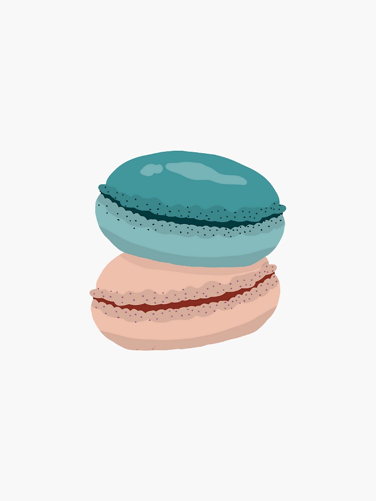 "Pink And Blue Macaroons Sticker" Sticker by cherrytaotaoni | Redbubble