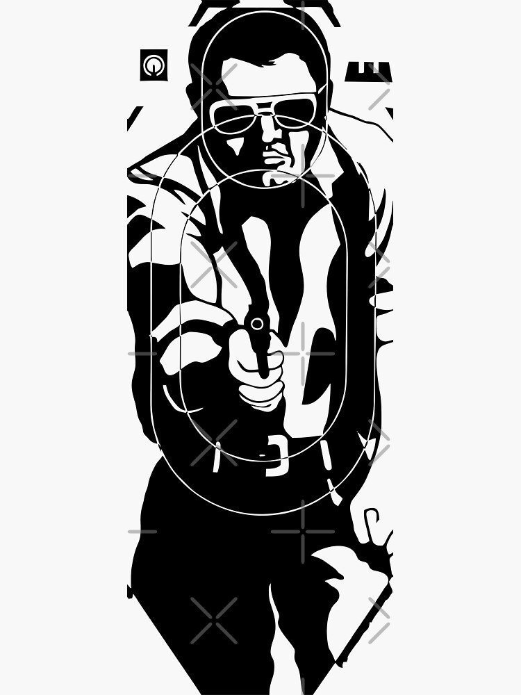 "bad guy elvis shooting target" Sticker for Sale by goatboyjr | Redbubble