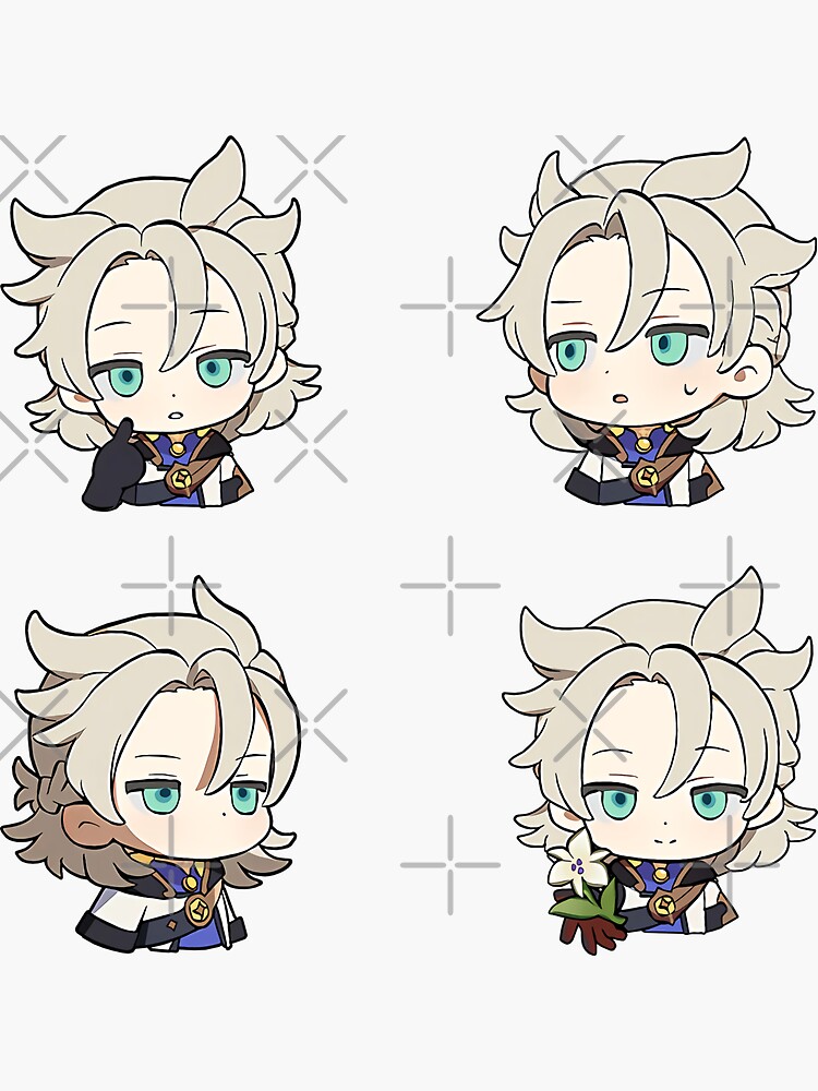 "Albedo Genshin Impact Chibi Stickers Set" Sticker for Sale by dudu ...